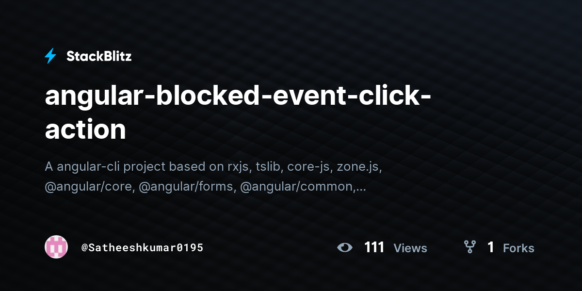 Angular Blocked Event Click Action Stackblitz