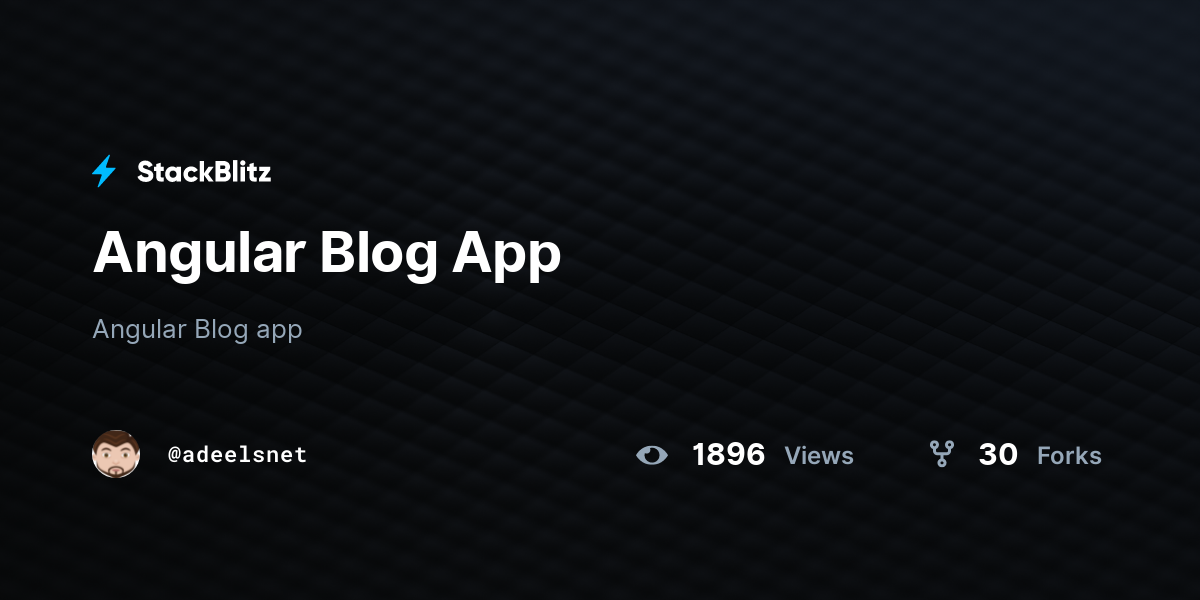 Angular Blog App - StackBlitz Angular Blog App - StackBlitz