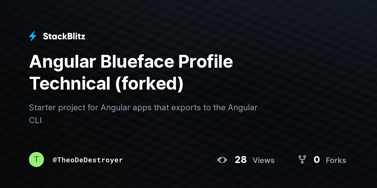Angular Blueface Profile Technical (forked) - StackBlitz Angular Blueface Profile Technical (forked) - StackBlitz