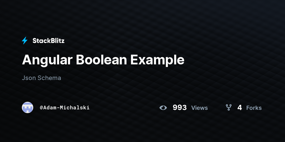 Angular Boolean Example - StackBlitz