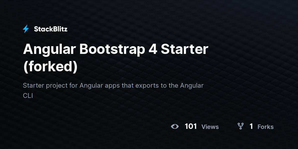 Angular Bootstrap 4 Starter (forked) - StackBlitz