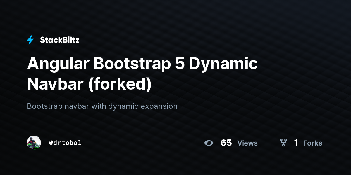 Angular Bootstrap 5 Dynamic Navbar (forked) - StackBlitz