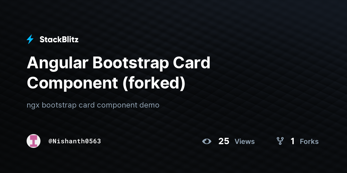 Angular Bootstrap Card Component (forked) - StackBlitz