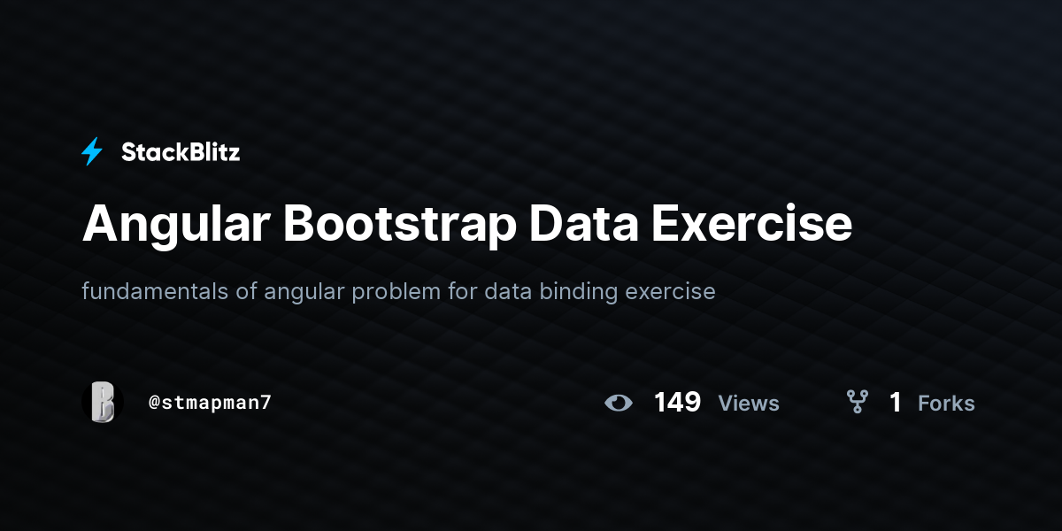 Angular Bootstrap Data Exercise - StackBlitz