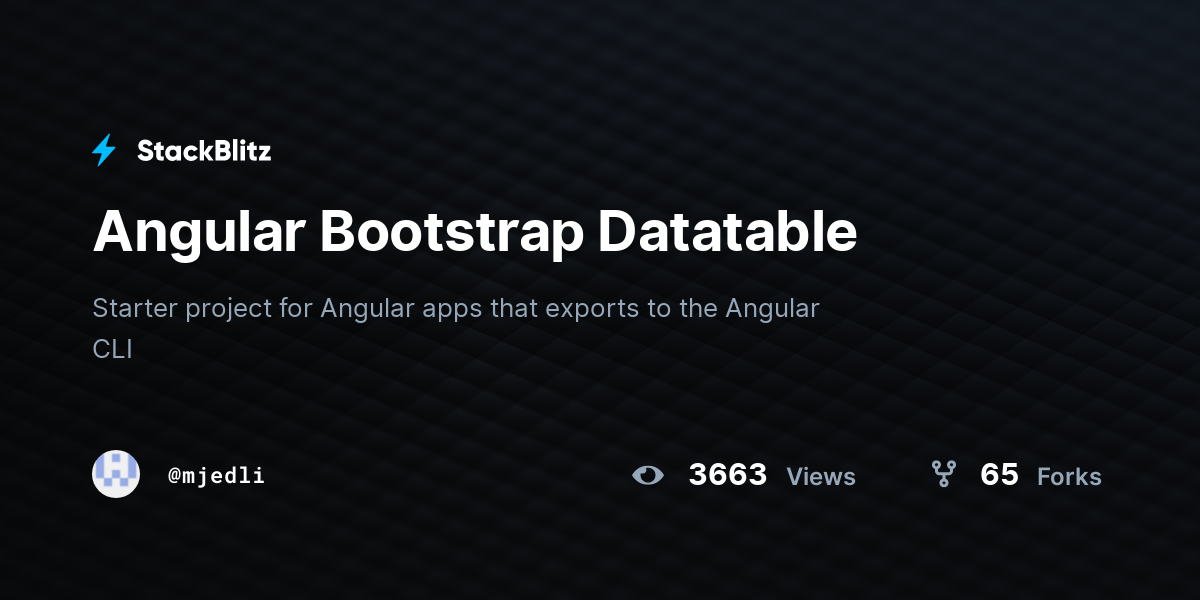 Angular Bootstrap Datatable - StackBlitz