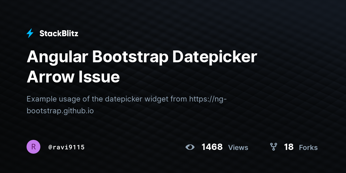 Angular Bootstrap Datepicker Arrow Issue - StackBlitz