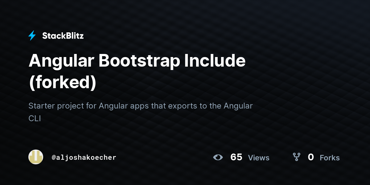 Angular Bootstrap Include (forked) - StackBlitz Angular Bootstrap Include (forked) - StackBlitz