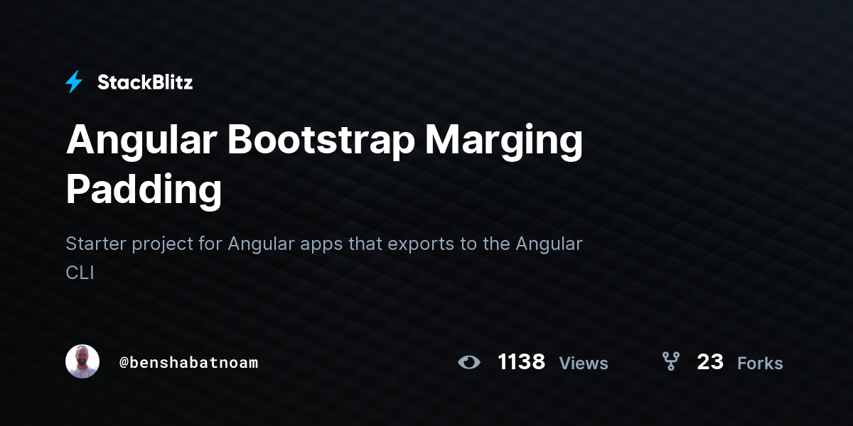 Angular Bootstrap Marging Padding - StackBlitz