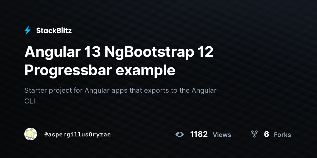 Angular 13 NgBootstrap 12 Progressbar example - StackBlitz