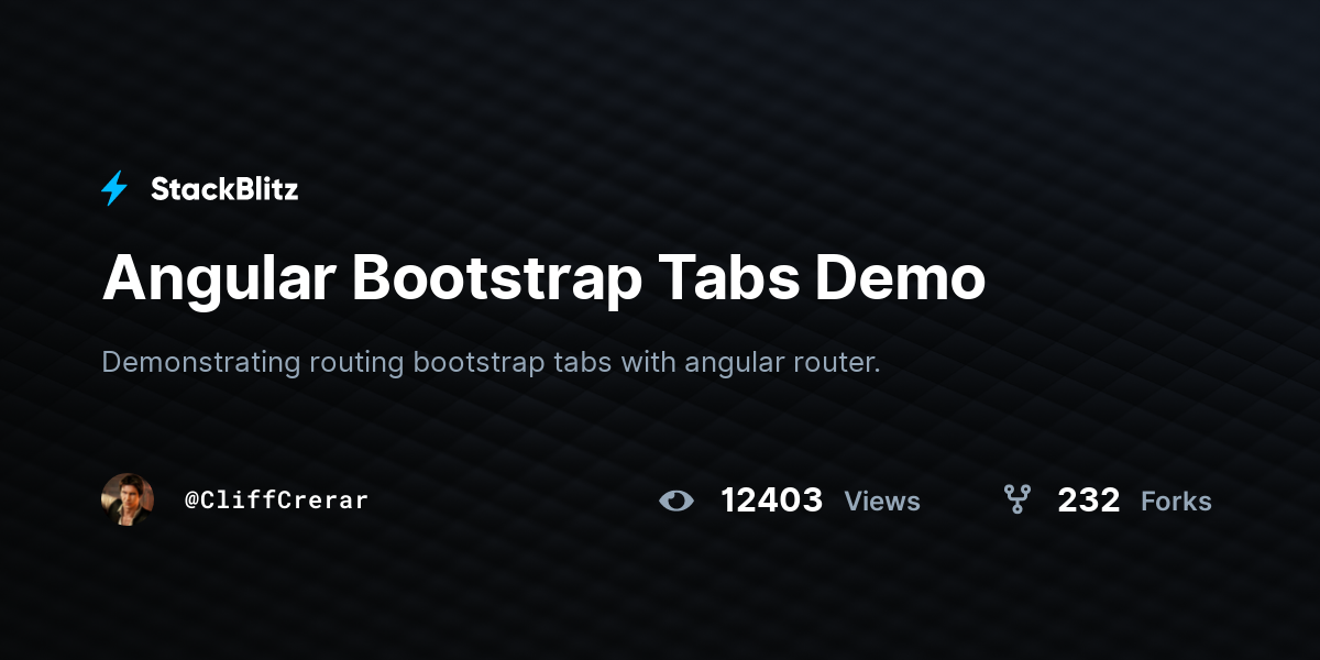 Angular Bootstrap Tabs Demo - StackBlitz