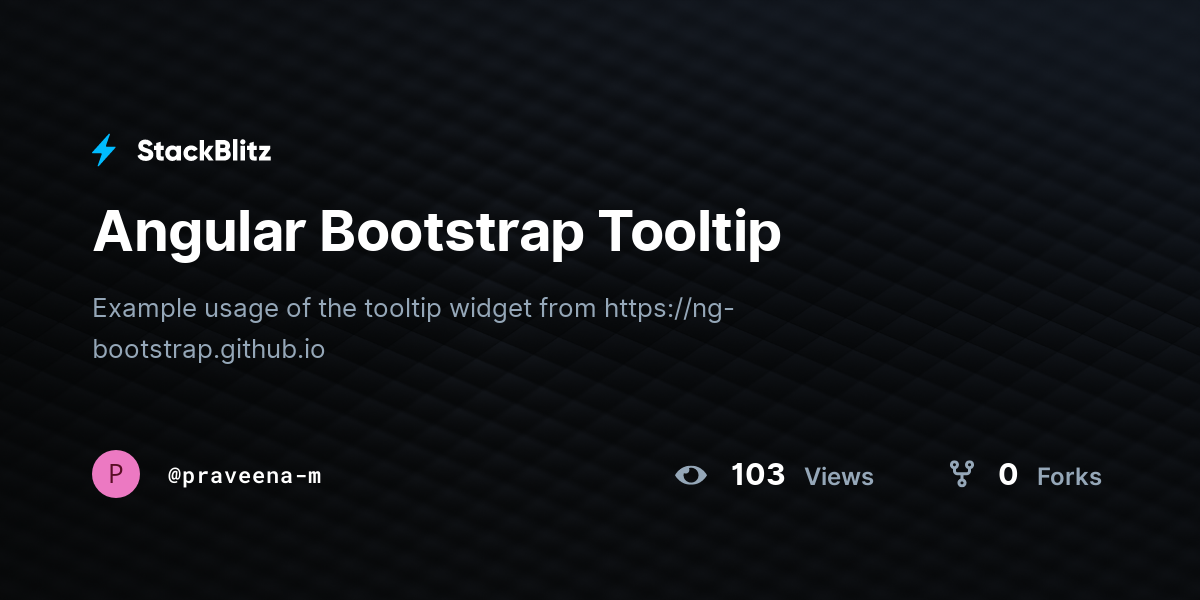 Angular Bootstrap Tooltip - StackBlitz
