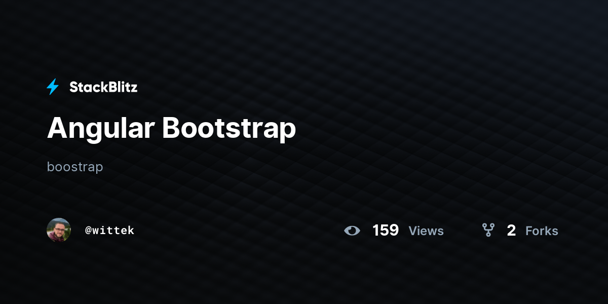 Angular Bootstrap - StackBlitz