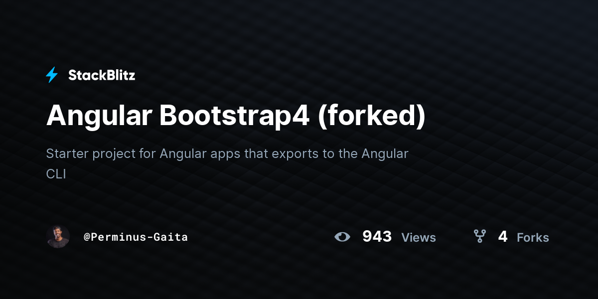 Angular Bootstrap4 (forked) - StackBlitz