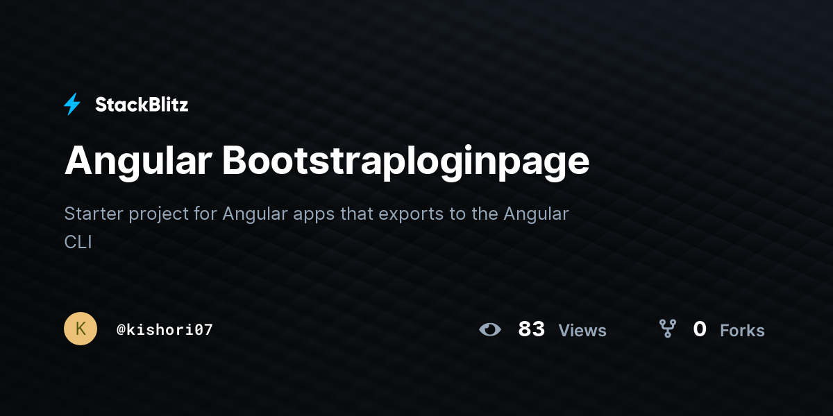 Angular Bootstraploginpage - StackBlitz