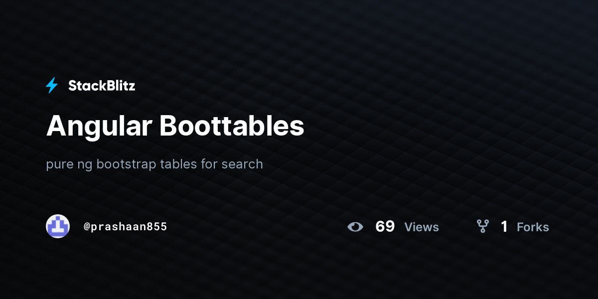 Angular Boottables - StackBlitz