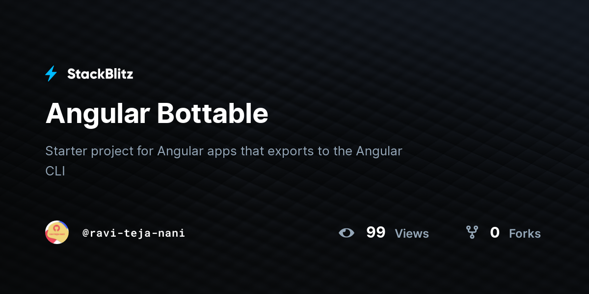 Angular Bottable Stackblitz