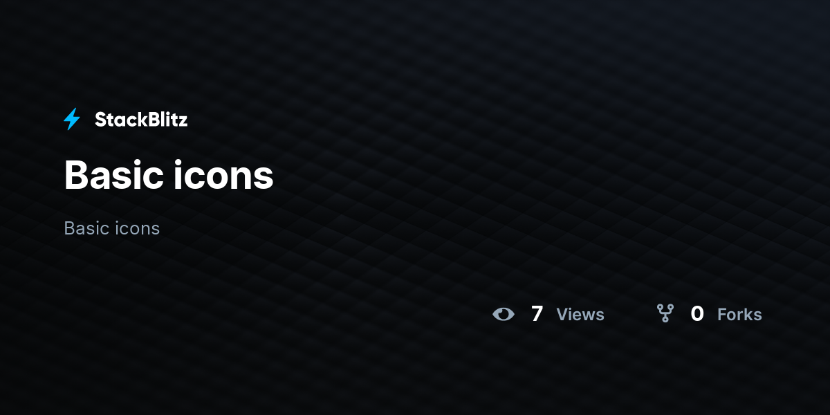 Basic icons - StackBlitz