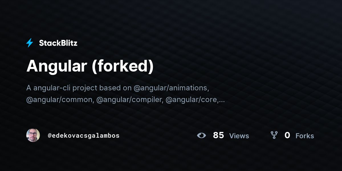 Angular Forked Stackblitz