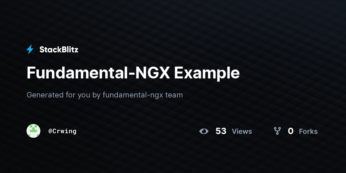 Fundamental-NGX Example - StackBlitz