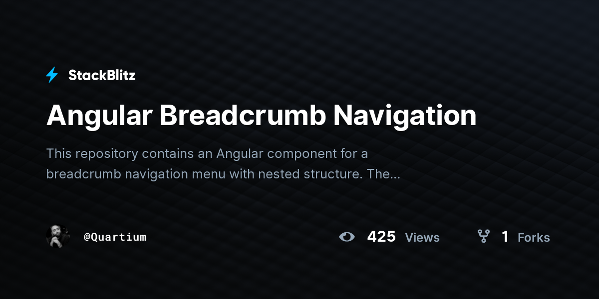 Angular Breadcrumb Navigation Stackblitz