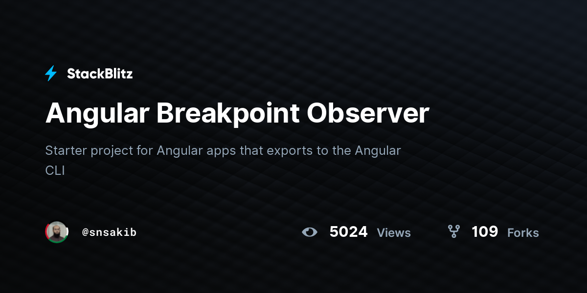 Angular Breakpoint Observer - StackBlitz