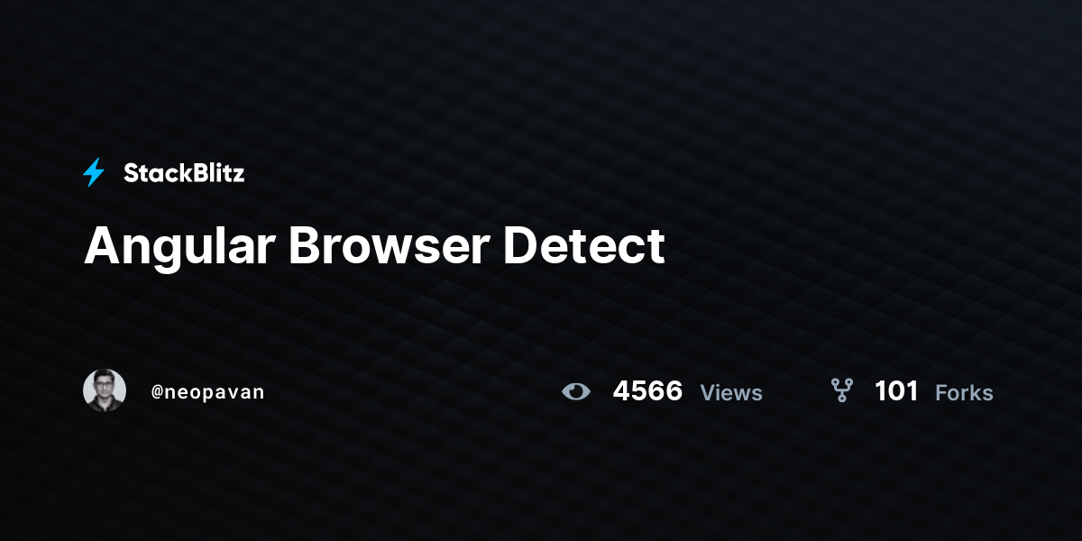 Angular Browser Detect Stackblitz