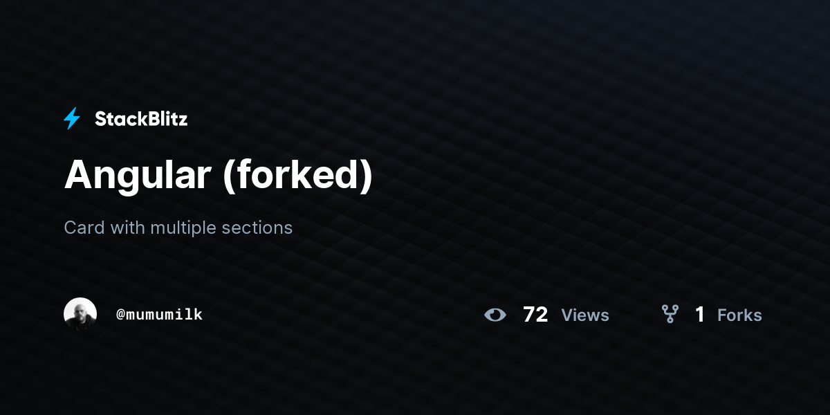Angular (forked) - StackBlitz