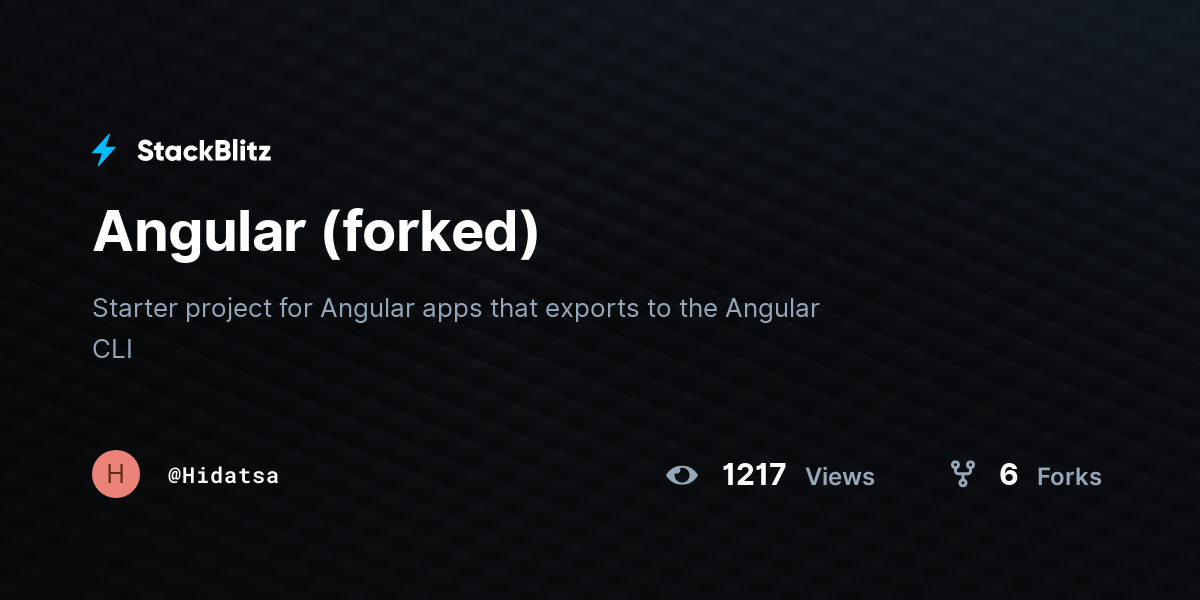 Angular (forked) - StackBlitz