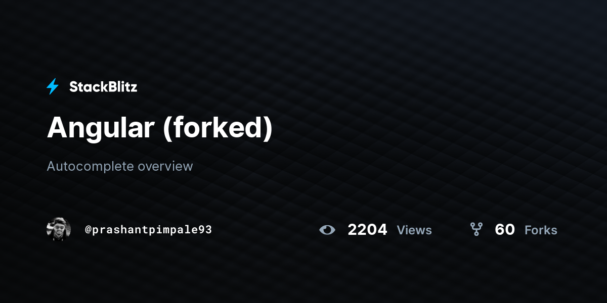 Angular (forked) - StackBlitz