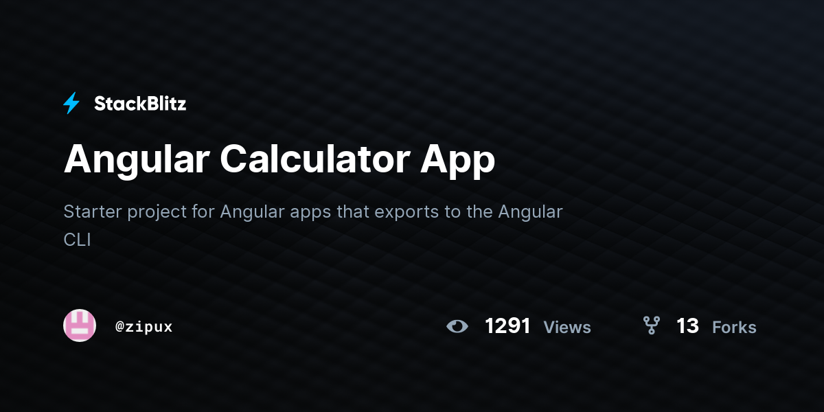Angular Calculator App - StackBlitz