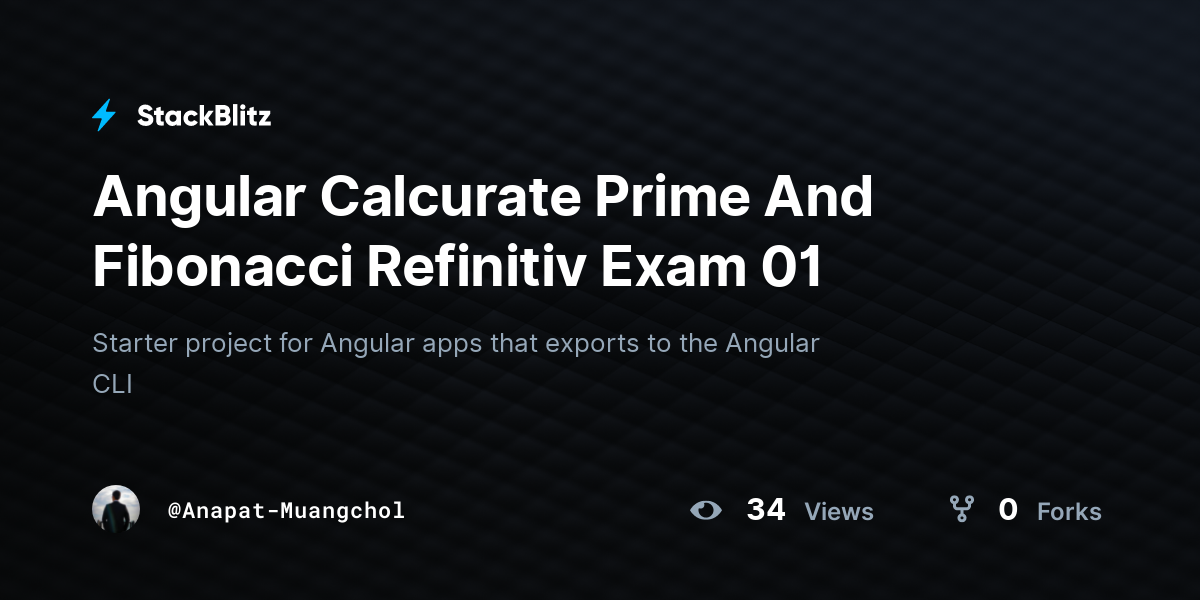 Angular Calcurate Prime And Fibonacci Refinitiv Exam 01 - StackBlitz