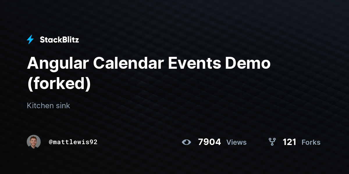 Angular Calendar Events Demo (forked) - StackBlitz