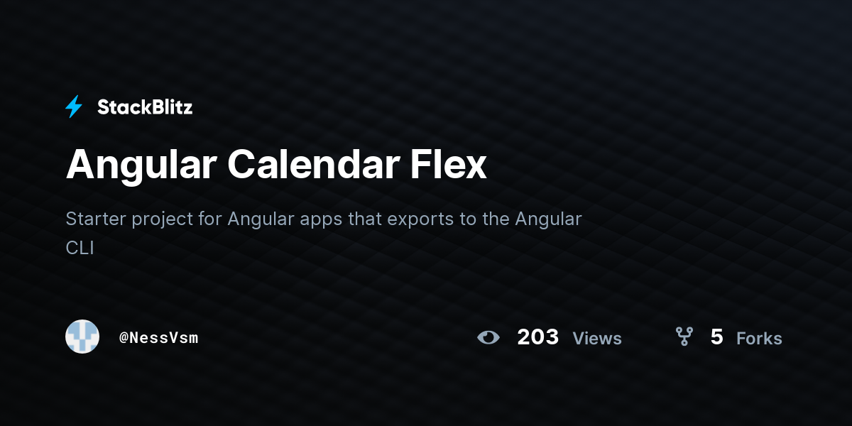 Angular Calendar Flex - StackBlitz