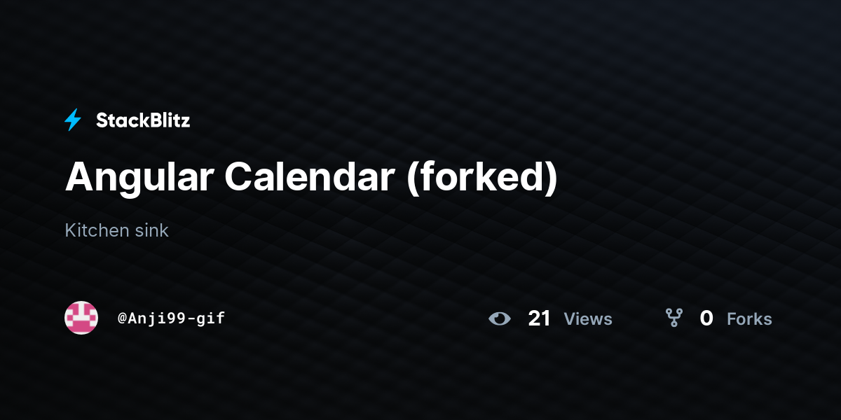 Angular Calendar (forked) - StackBlitz