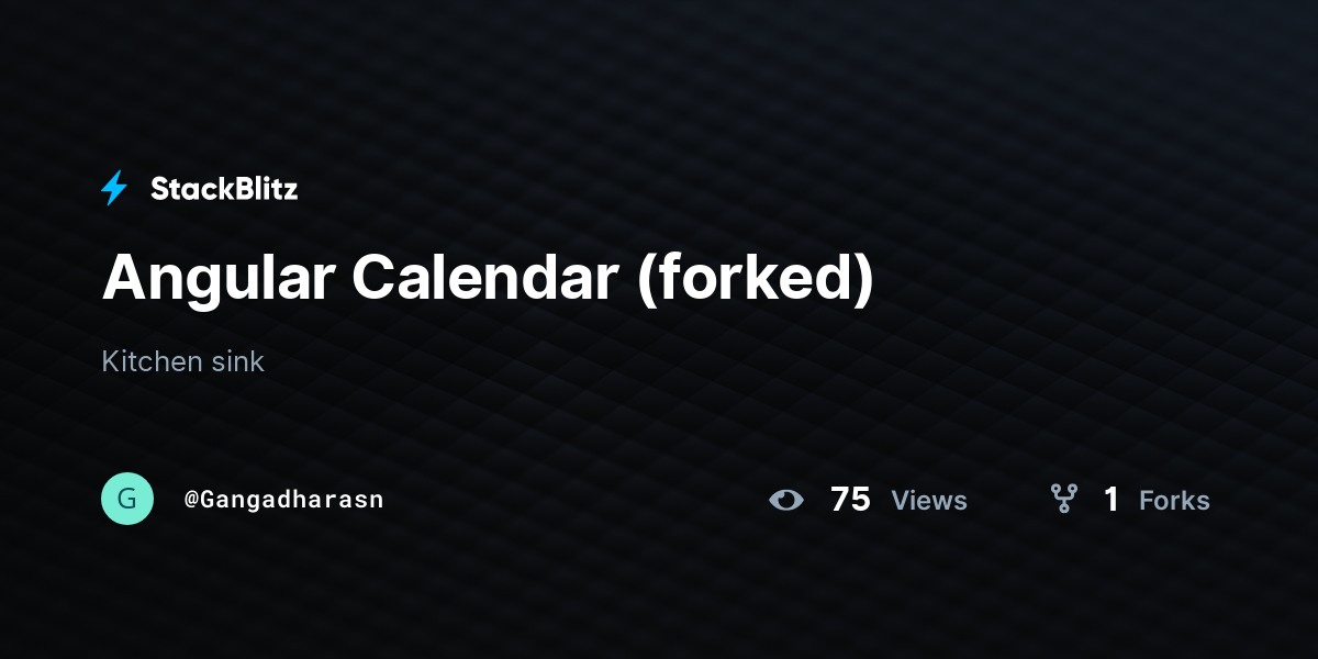 Angular Calendar (forked) - StackBlitz Angular Calendar (forked) - StackBlitz
