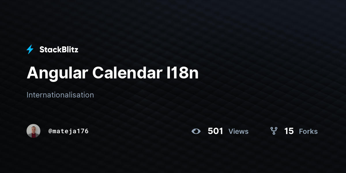 Angular Calendar I18n - StackBlitz