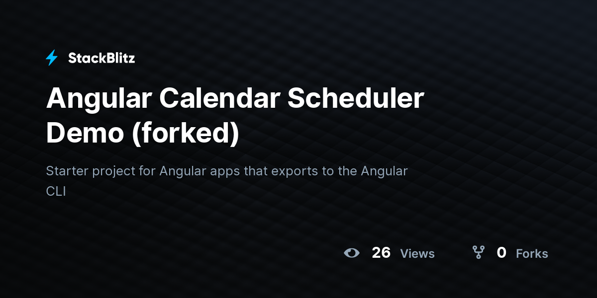 Angular Calendar Scheduler Demo (forked) - StackBlitz