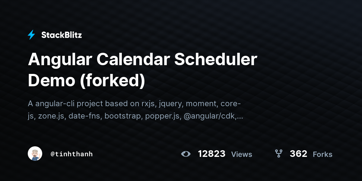 Angular Calendar Scheduler Demo (forked) - StackBlitz