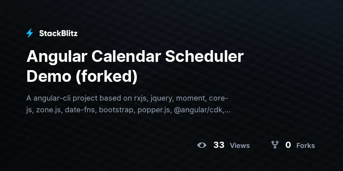 Angular Calendar Scheduler Demo (forked) - StackBlitz