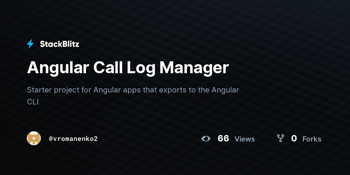Angular Call Log Manager - StackBlitz