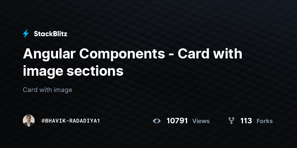 Angular Components - Card with image sections - StackBlitz