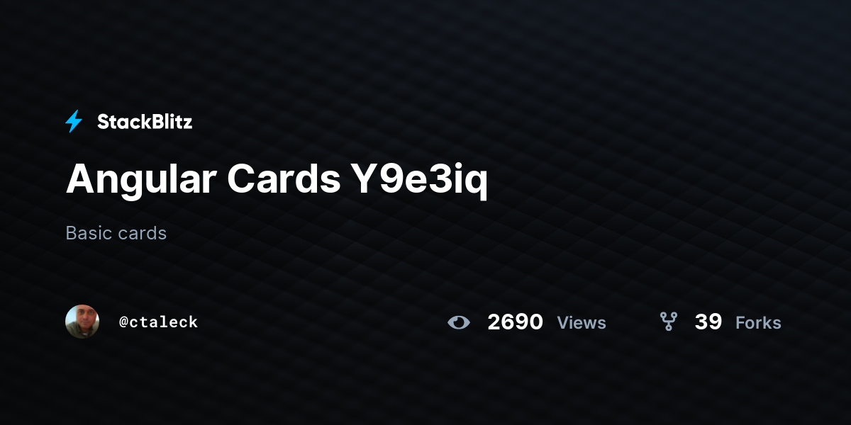 Angular Cards Y9e3iq - StackBlitz