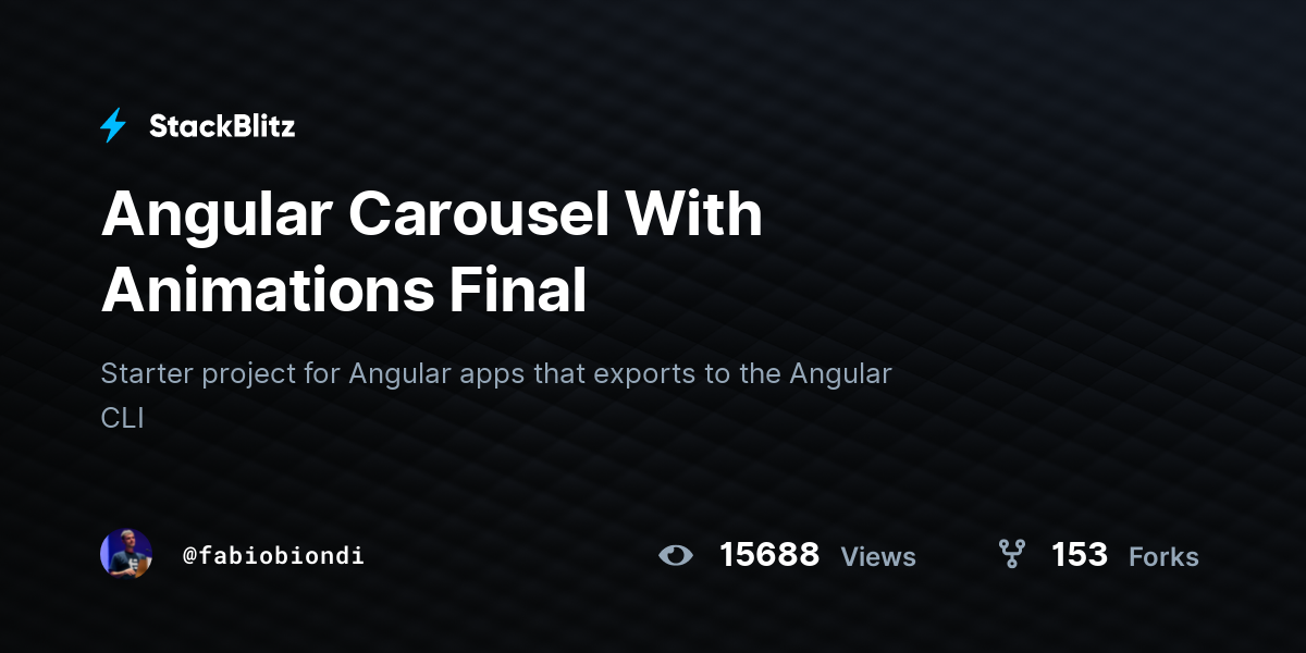 Angular Carousel With Animations Final - StackBlitz