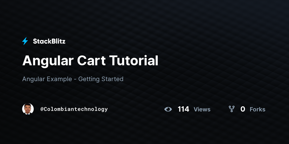 Angular Cart Tutorial - StackBlitz