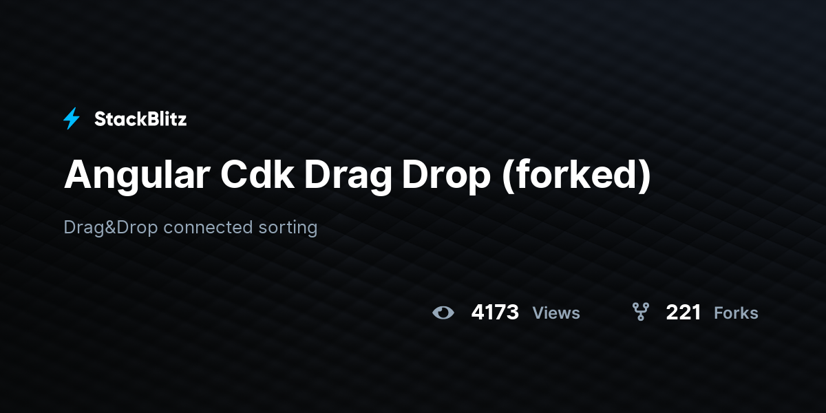 Angular Cdk Drag Drop (forked) - StackBlitz