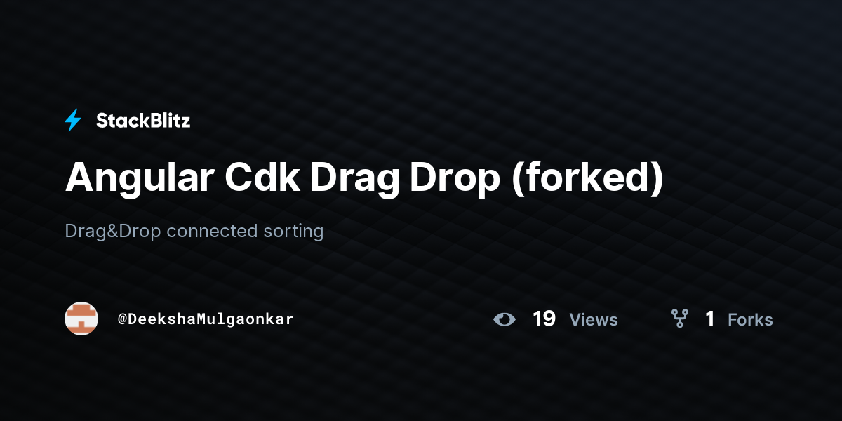 Angular Cdk Drag Drop (forked) - StackBlitz