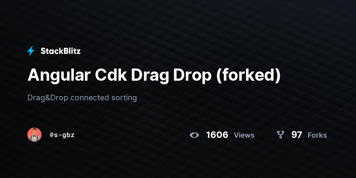 Angular Cdk Drag Drop (forked) - StackBlitz