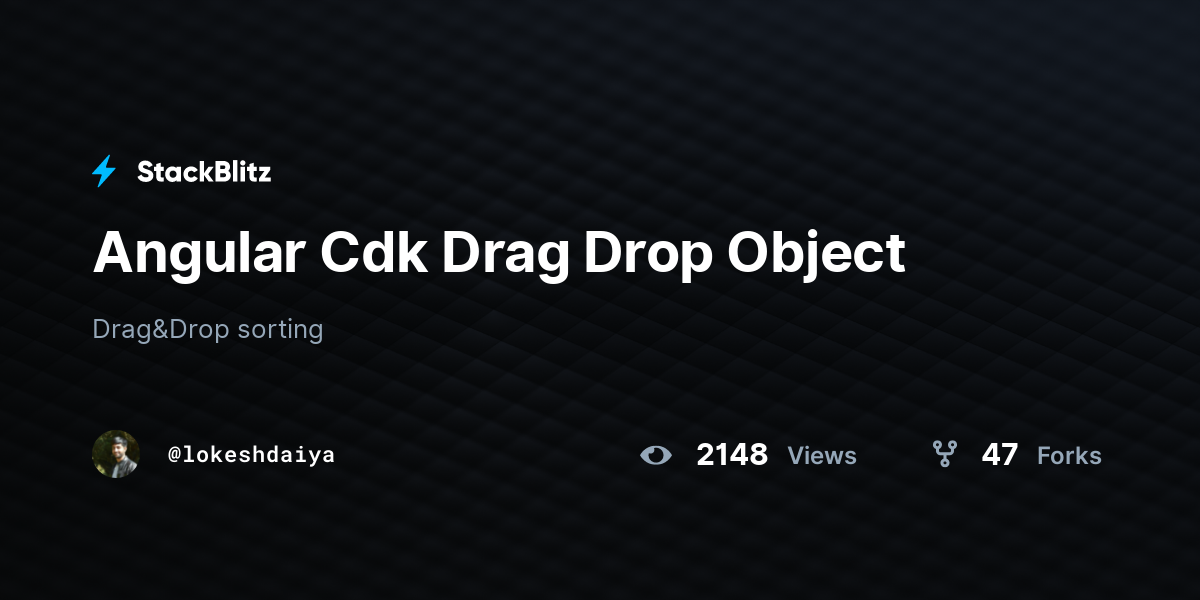 Angular Cdk Drag Drop Object - StackBlitz