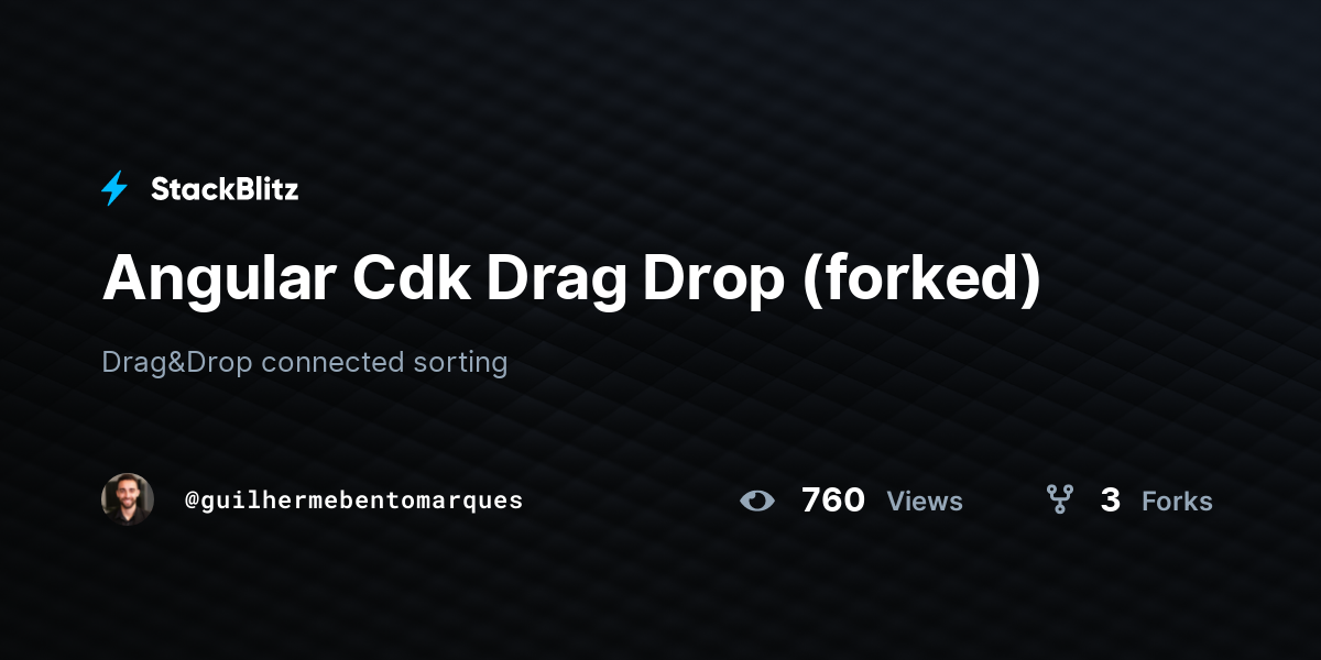 Angular Cdk Drag Drop (forked) - StackBlitz