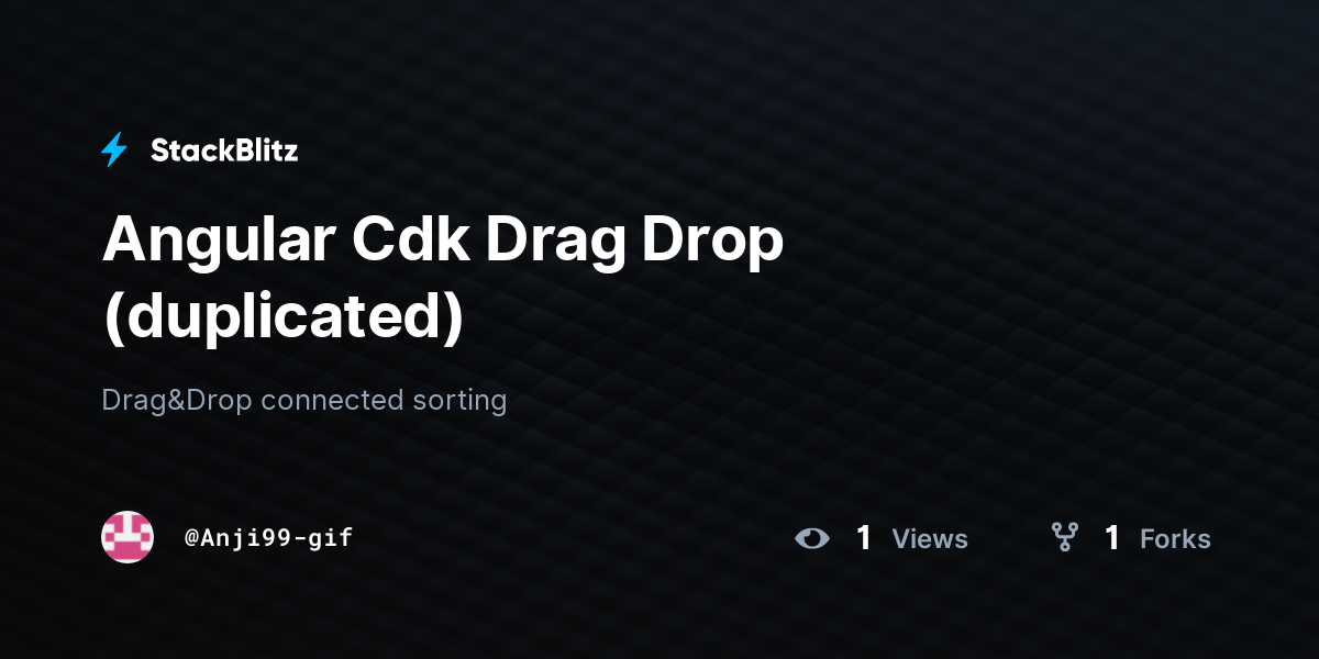 Angular Cdk Drag Drop (duplicated) - StackBlitz